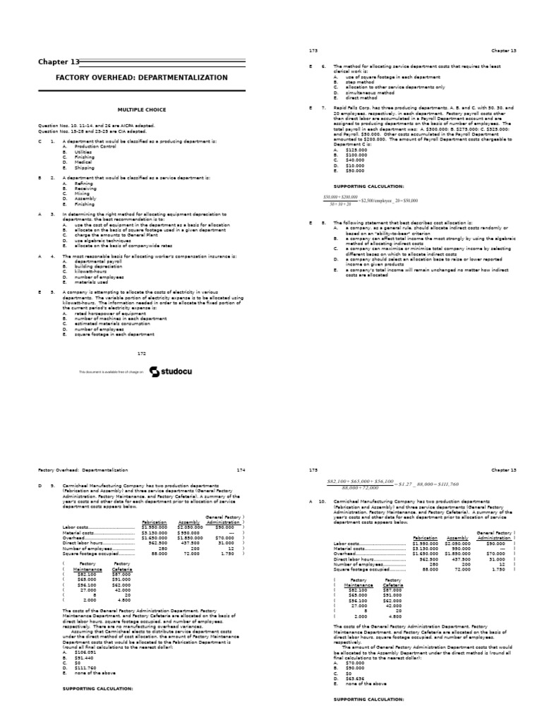 201 FactoryOverhead | PDF | Internal Audit | Auditor's Report