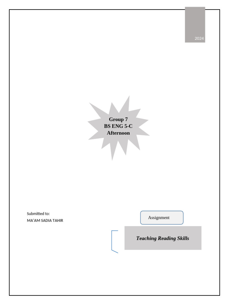 Assignment Reading Skills Group 7 ELT 5-C | PDF | Reading Comprehension | Phonics