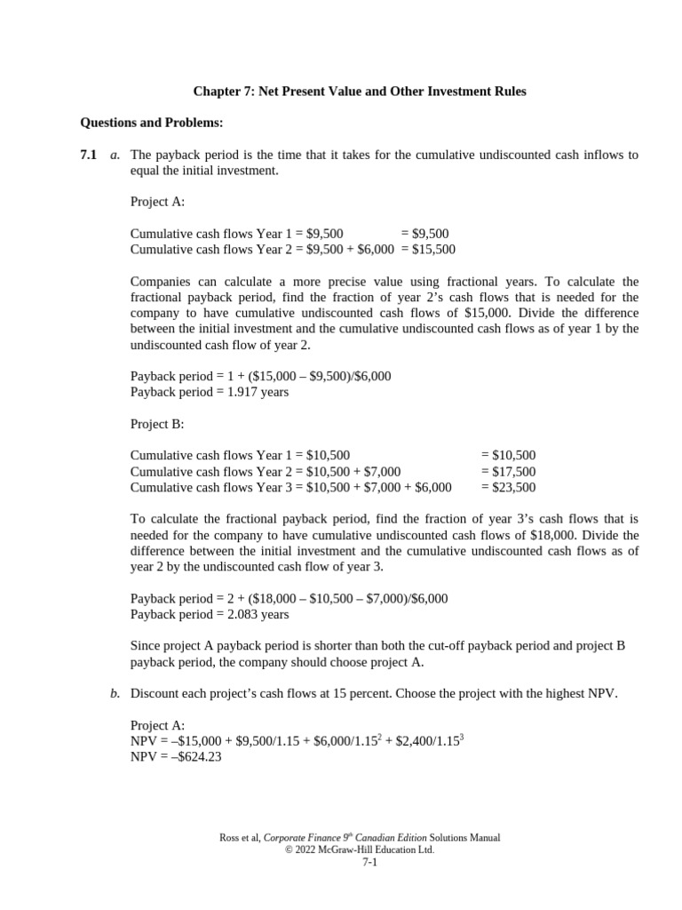 Investment Decision Analysis: NPV & Payback | PDF | Internal Rate Of ...