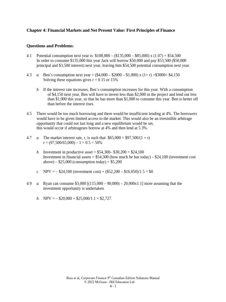 Chapter 4 - Odd-Numbered Solutions | PDF