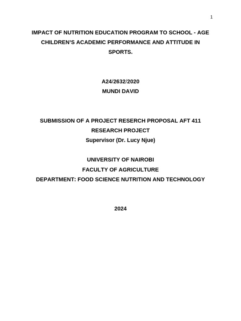 PROPOSAL | PDF | Nutrition | Diet & Nutrition