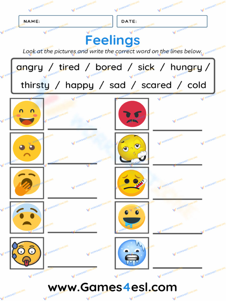 Feelings Worksheet | PDF