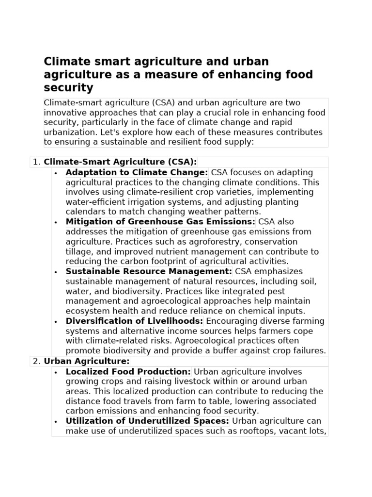 Climate Smart Agriculture | PDF | Agriculture | Hydroelectricity
