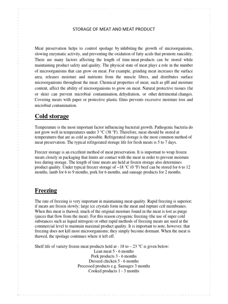 Meat Preservation Methods Explained | PDF | Food Preservation | Curing ...