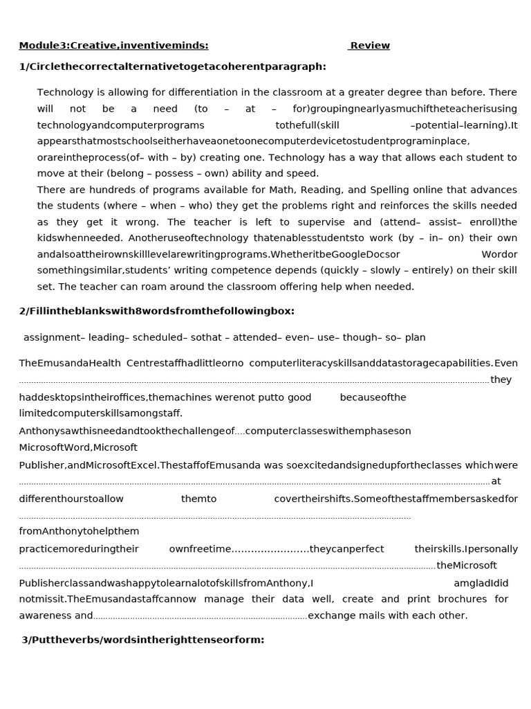 varied taskd | PDF | Learning