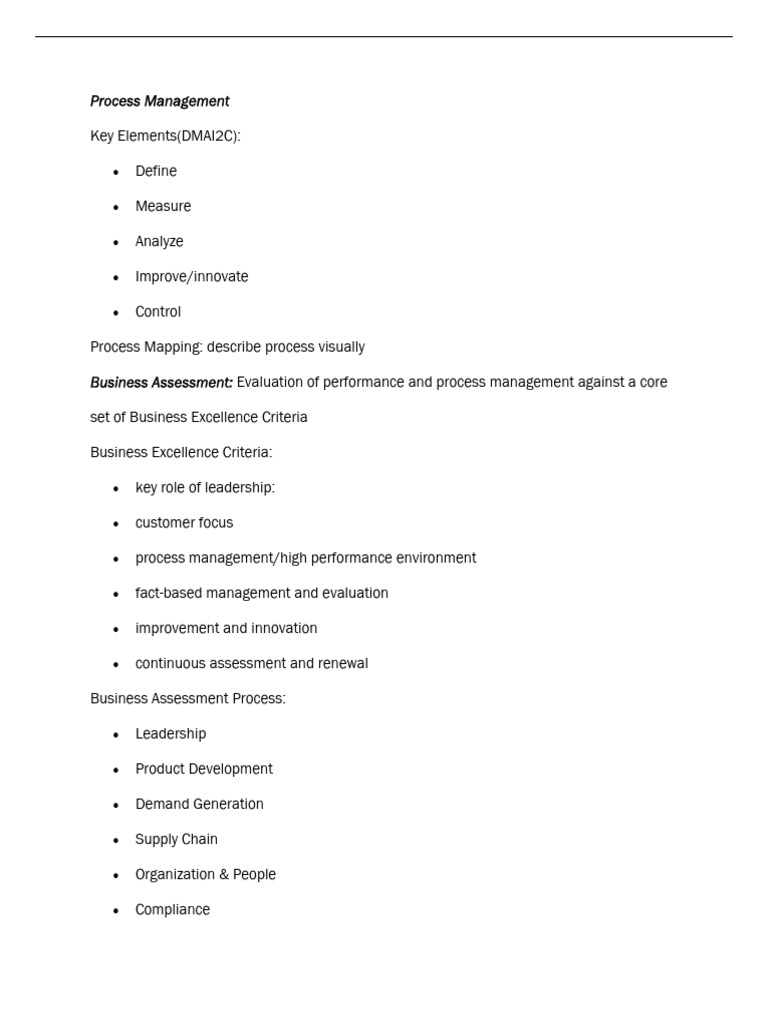 Process Management and Assessment Guide | PDF