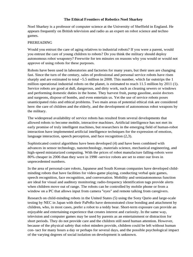 Ethical Challenges in Robotics Use | PDF | Robot | Robotics