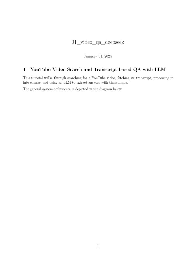 YouTube Video Search and Transcript-Based QA With LLM (Project) | PDF | Databases | Information ...