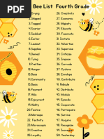 SPELLING BEE LIST - 4th GRADE | PDF