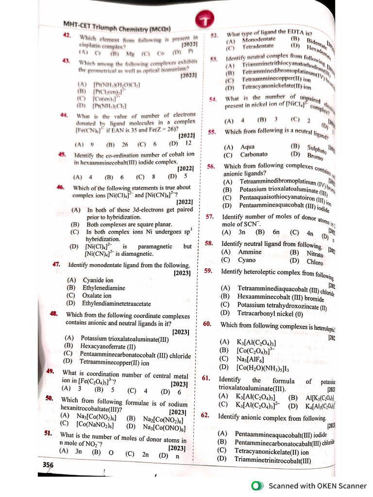 Coordination Compounds | PDF