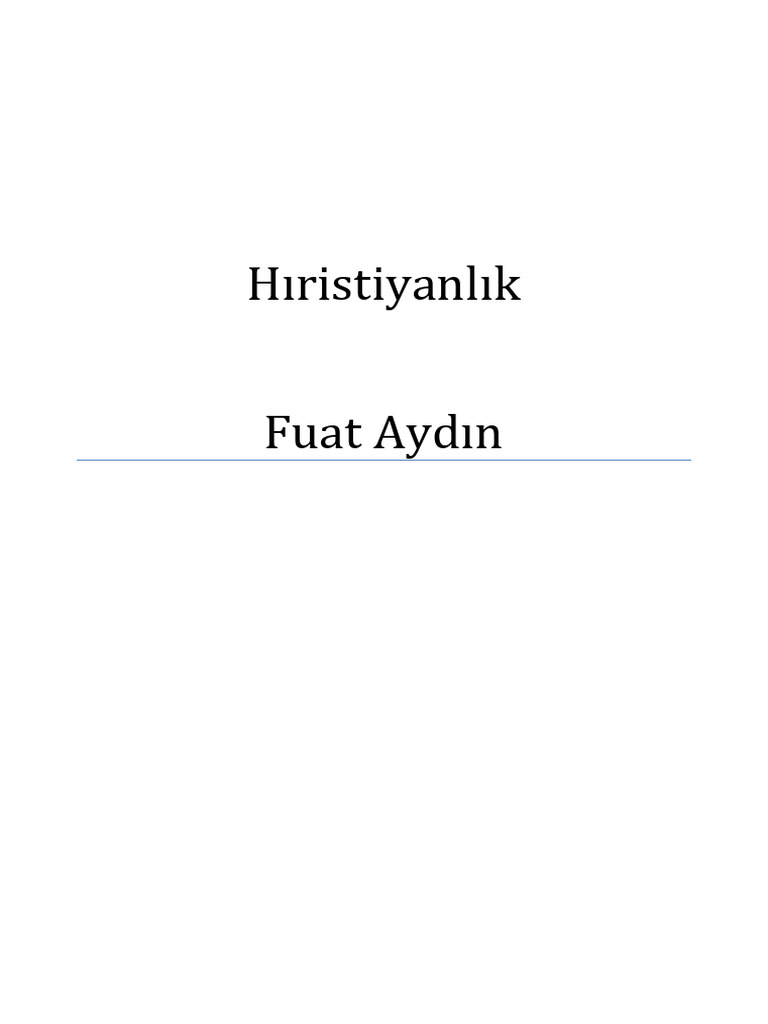 H Ristiyanl K-Ders Notlar | PDF