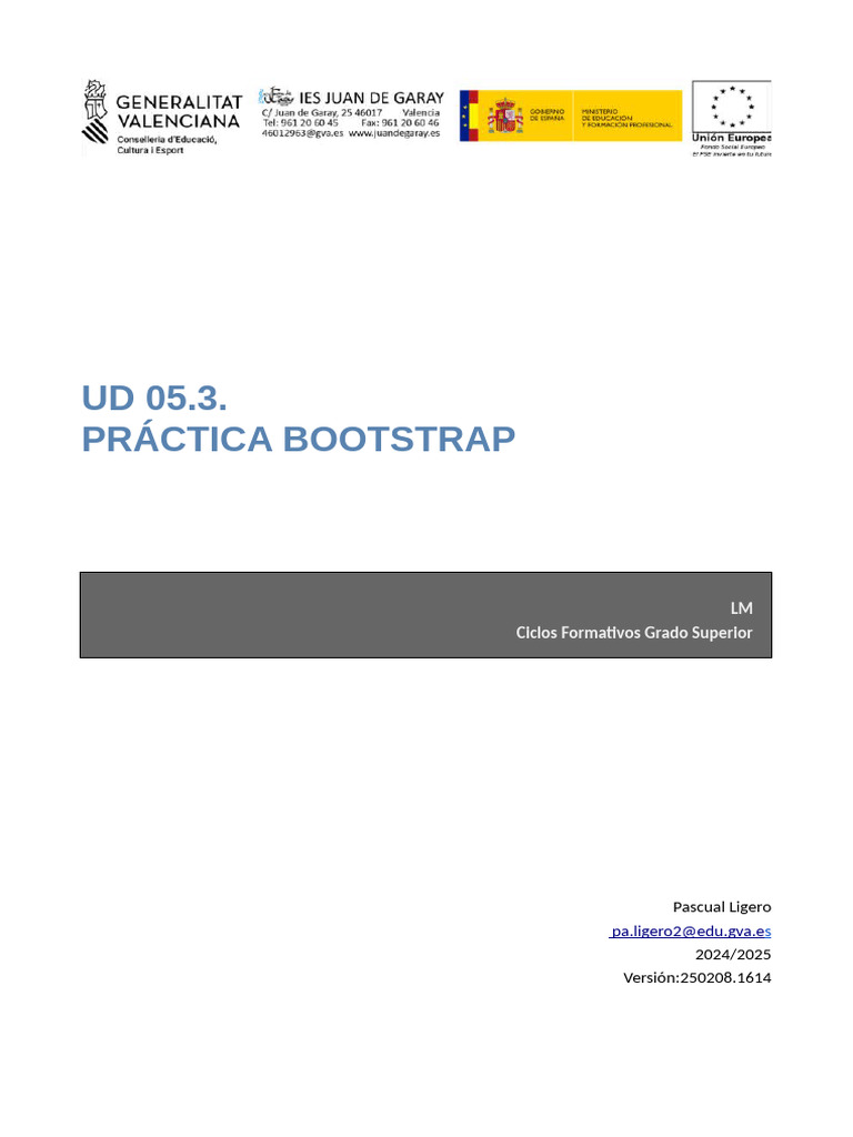 UD 5.3 Practica | PDF | Bootstrap (marco frontal) | HTML