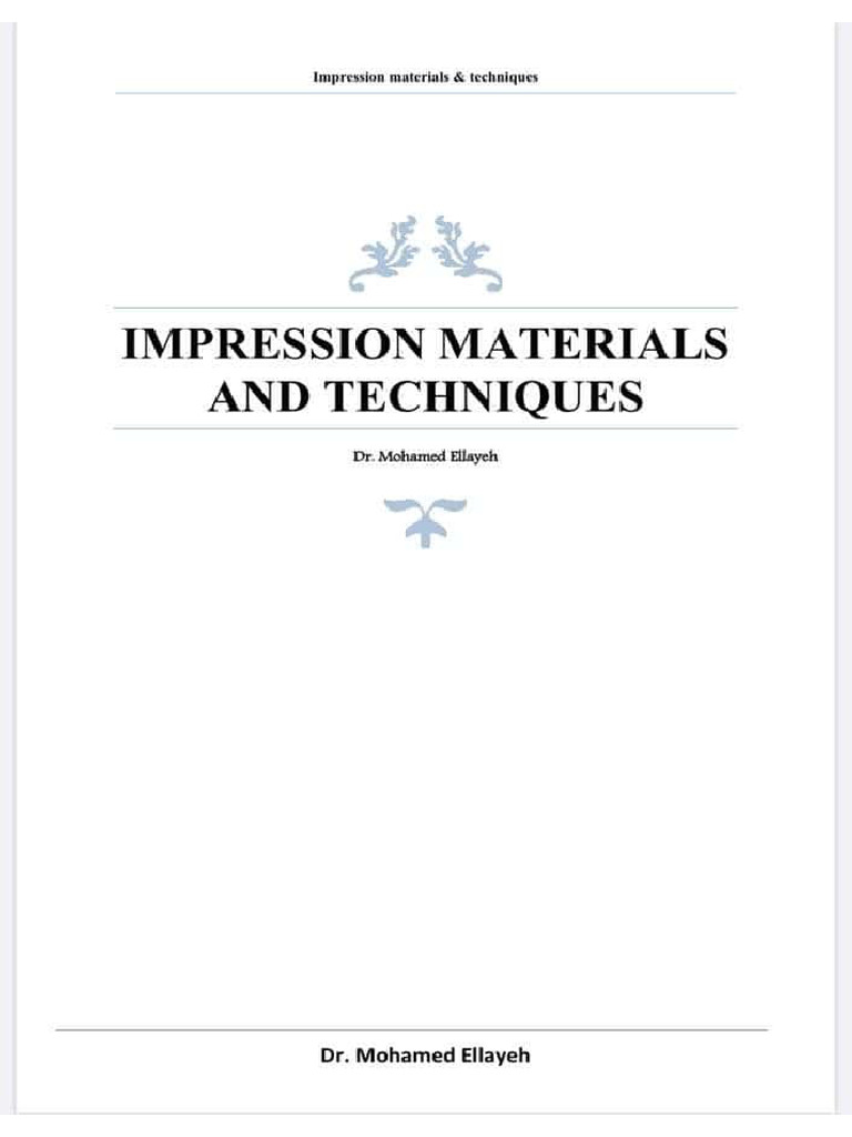 Impressions Material | PDF