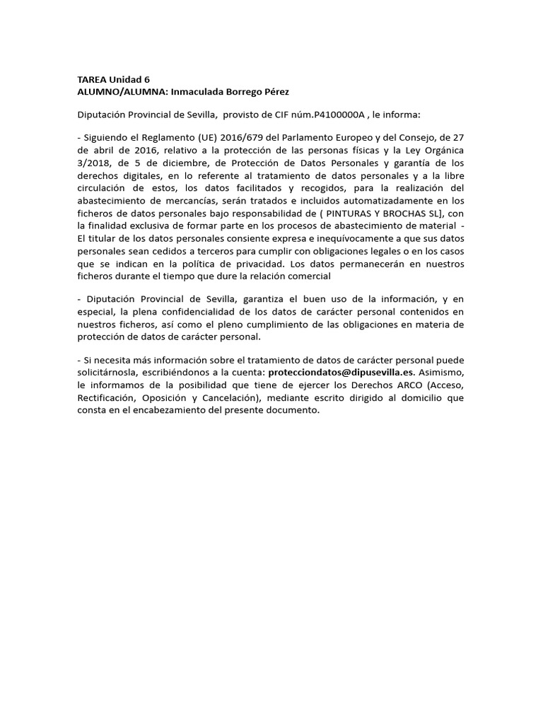 TAREA 6 Clausulado | PDF