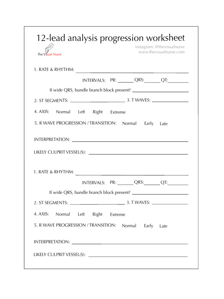 12 Lead Worksheet | PDF