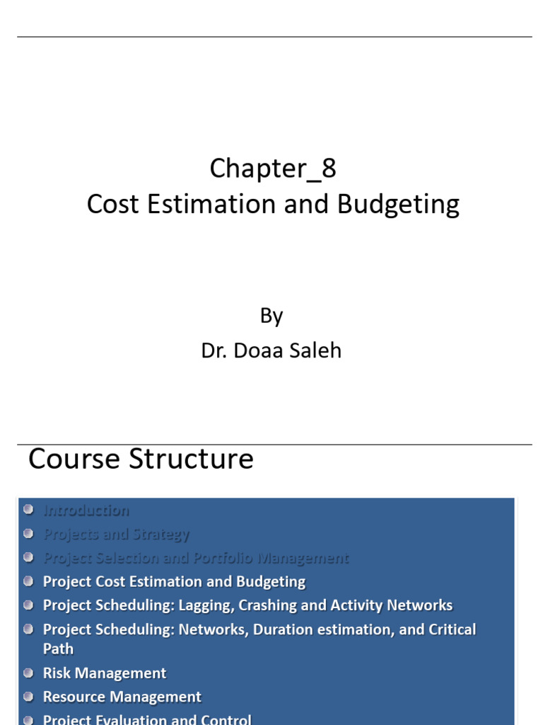Project Cost Estimation & Budgeting Guide | PDF | Project Management ...
