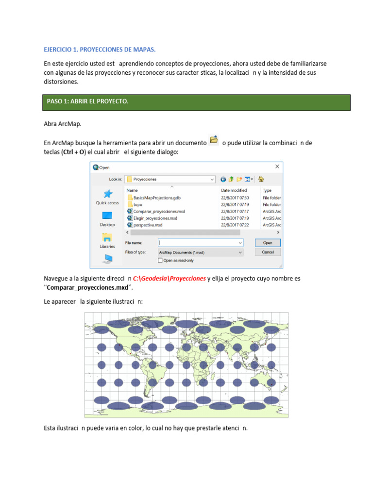 PROYECCIONES DE MAPAS EJERCICIO 1_sindy_Vilchez-20211030438 | PDF | Mapa | Cartografía