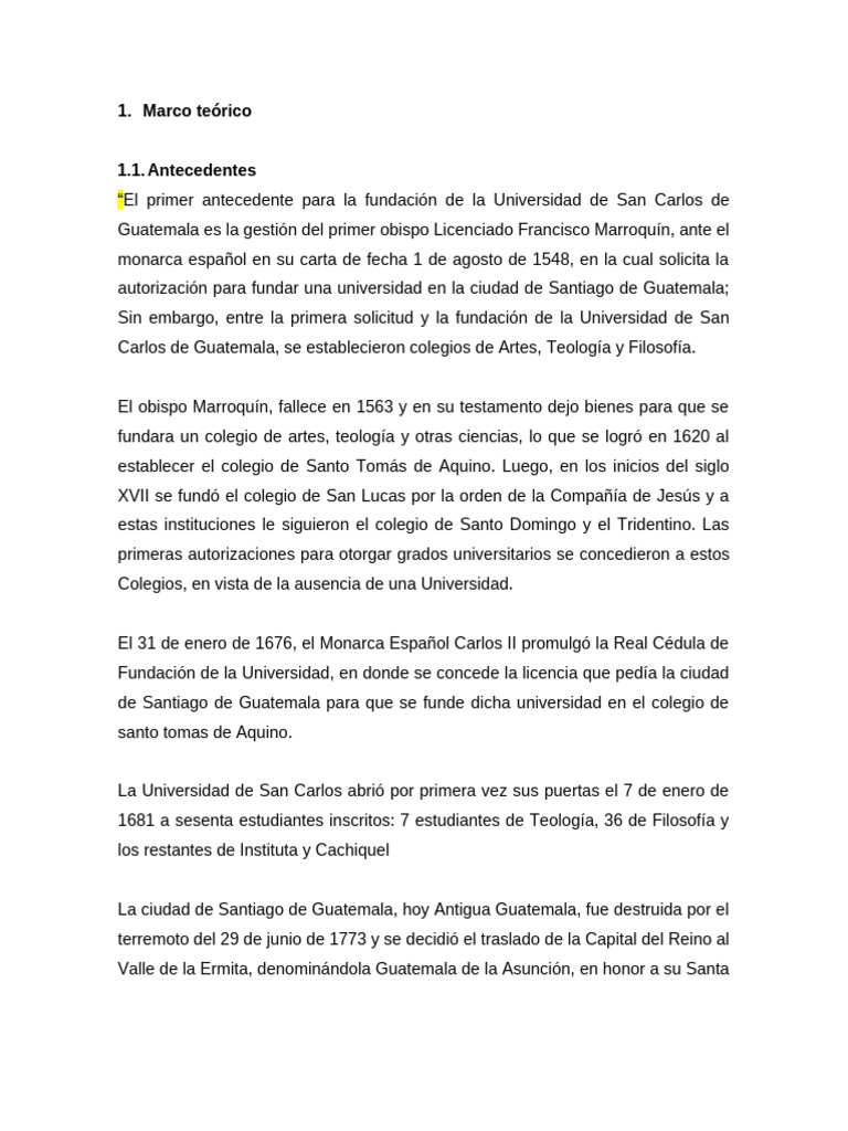 Tarea Marco Teorico | PDF | Universidad | Guatemala