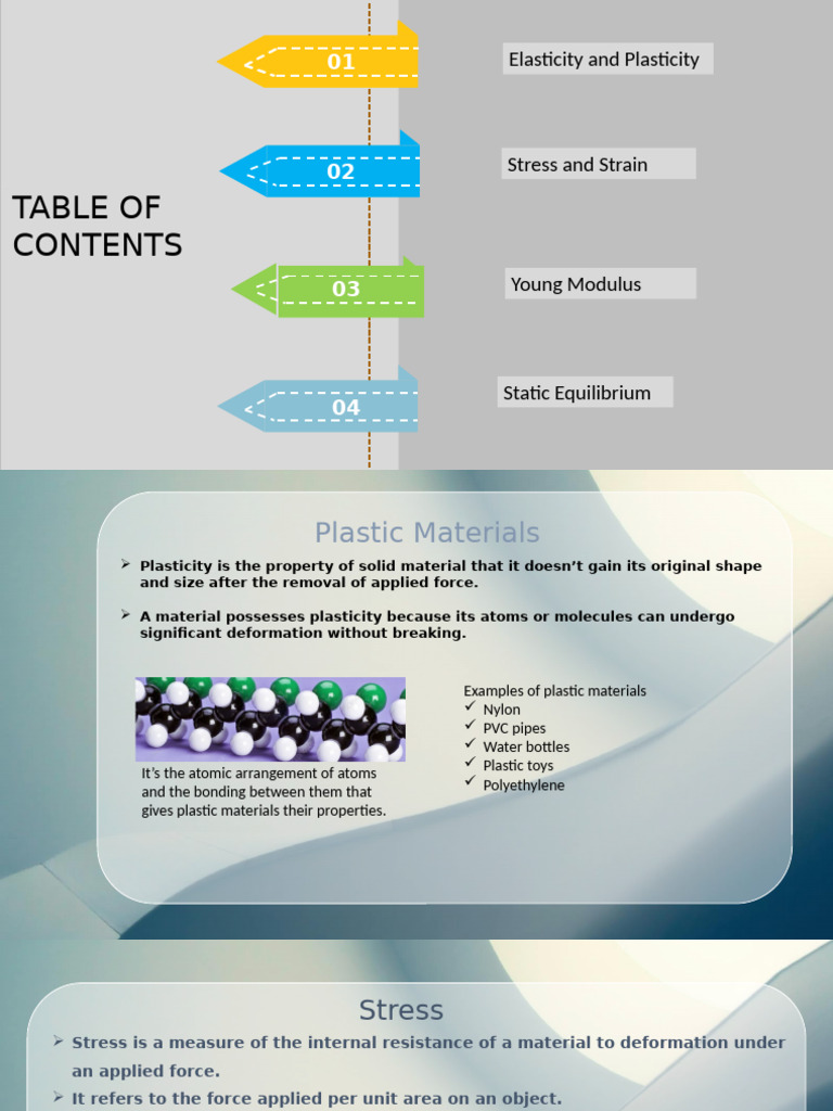 Elasticity and static equilibrium | PDF | Stress (Mechanics) | Force