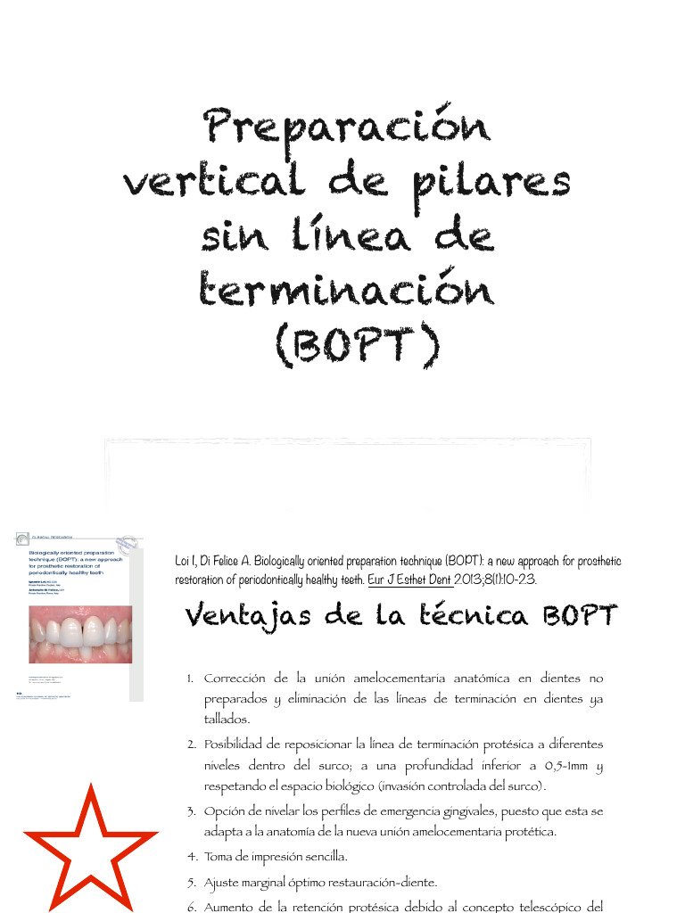 Preparación Vertical de Pilares Sin Línea de Terminación (BOPT) | PDF | Odontología | Ramas de ...
