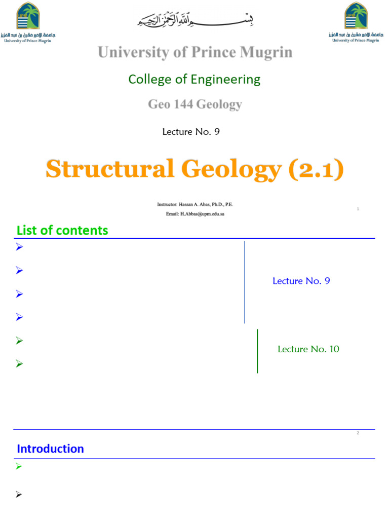 Lecture No. 9 Structural Geology (2.1) | PDF | Fault (Geology ...