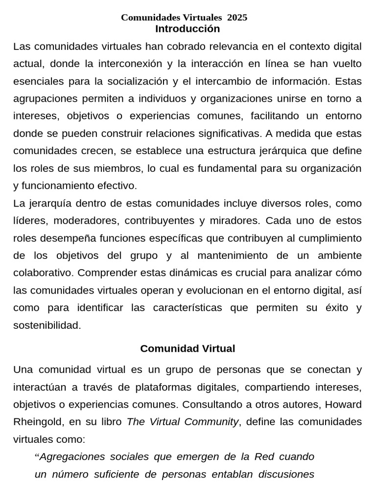 Comunidades Virtuales 2025 | PDF | Enseñando | Aprendizaje