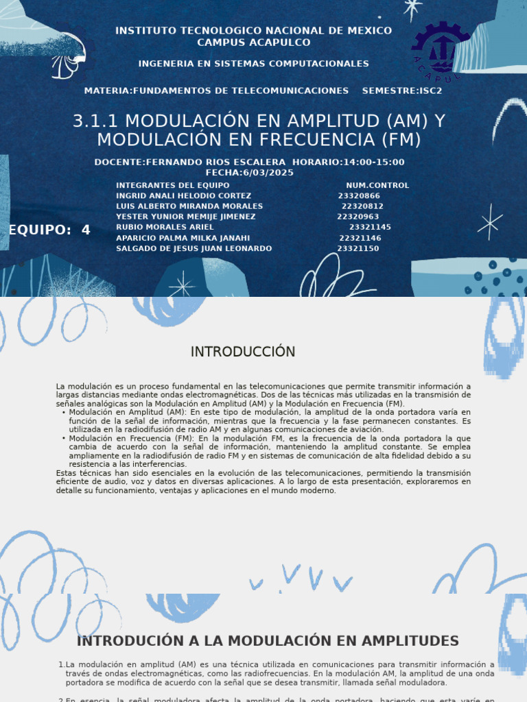 3.1.1 Modulación en Amplitud (AM) y Modulación en Frecuencia (FM) | PDF | Modulación ...