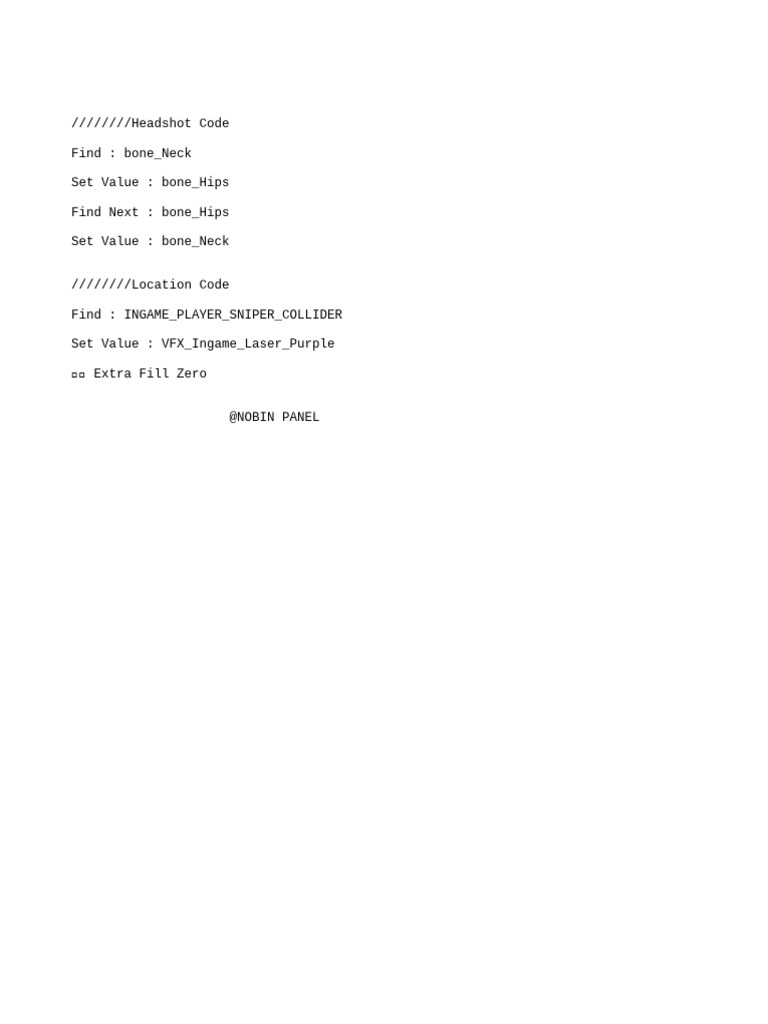 Headshot Location Coding Nobin Panel | PDF
