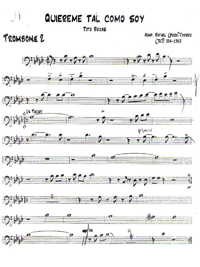 Quiereme Tal Como Soy - Trombon 2 | PDF