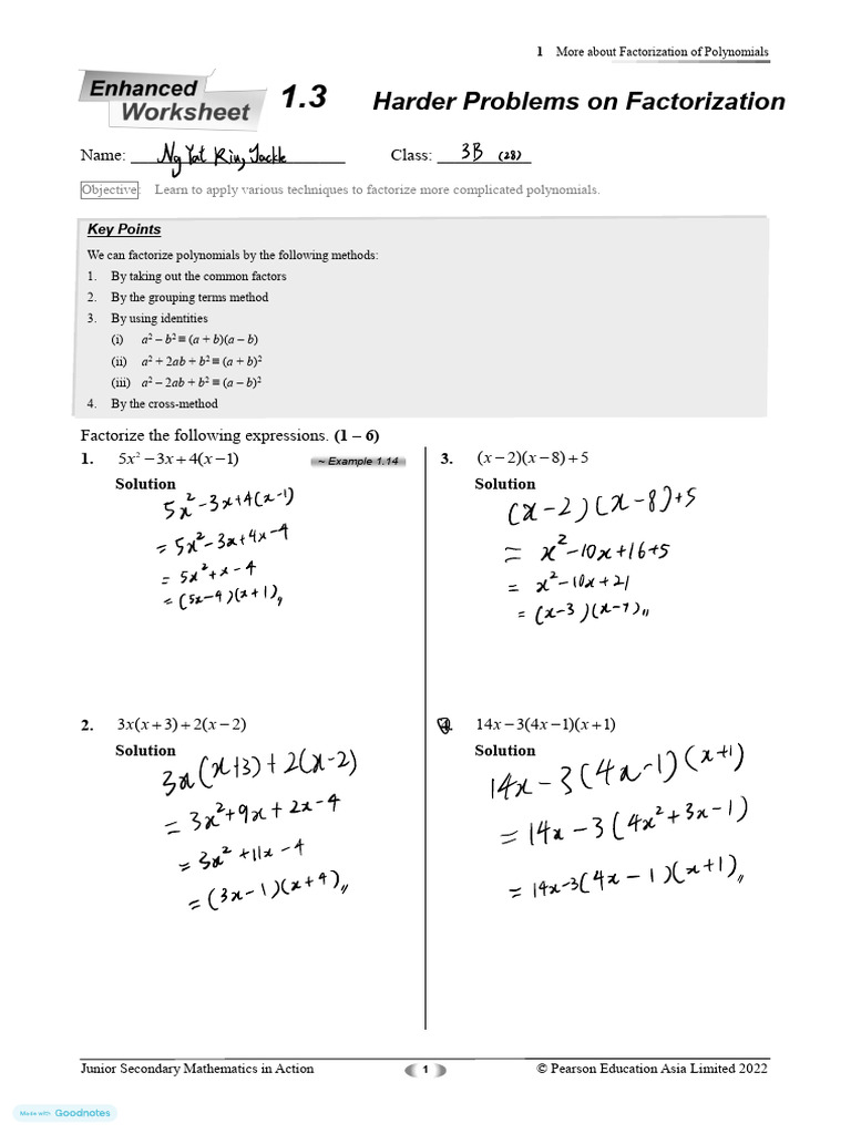 3B 28 NgYatKiu, Jackle 1.3 | PDF | Factorization | Elementary Mathematics