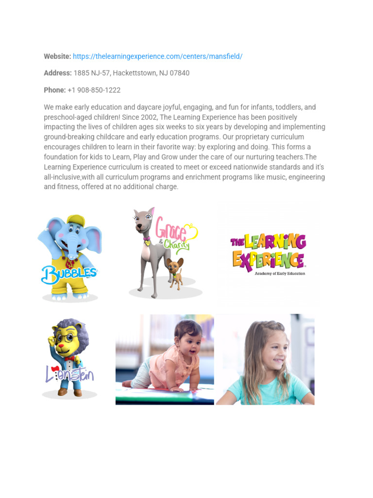 The Learning Experience - Mansfield | PDF
