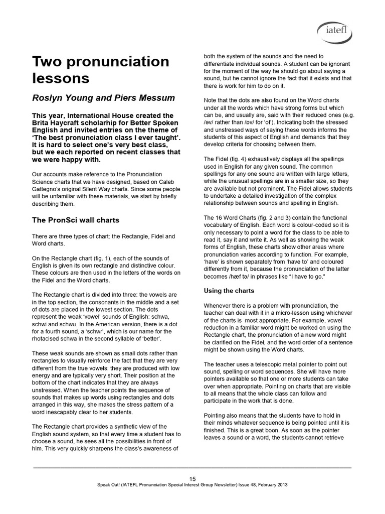 Messum and Young (2013) SO 48, Two Lessons | PDF | English Language ...