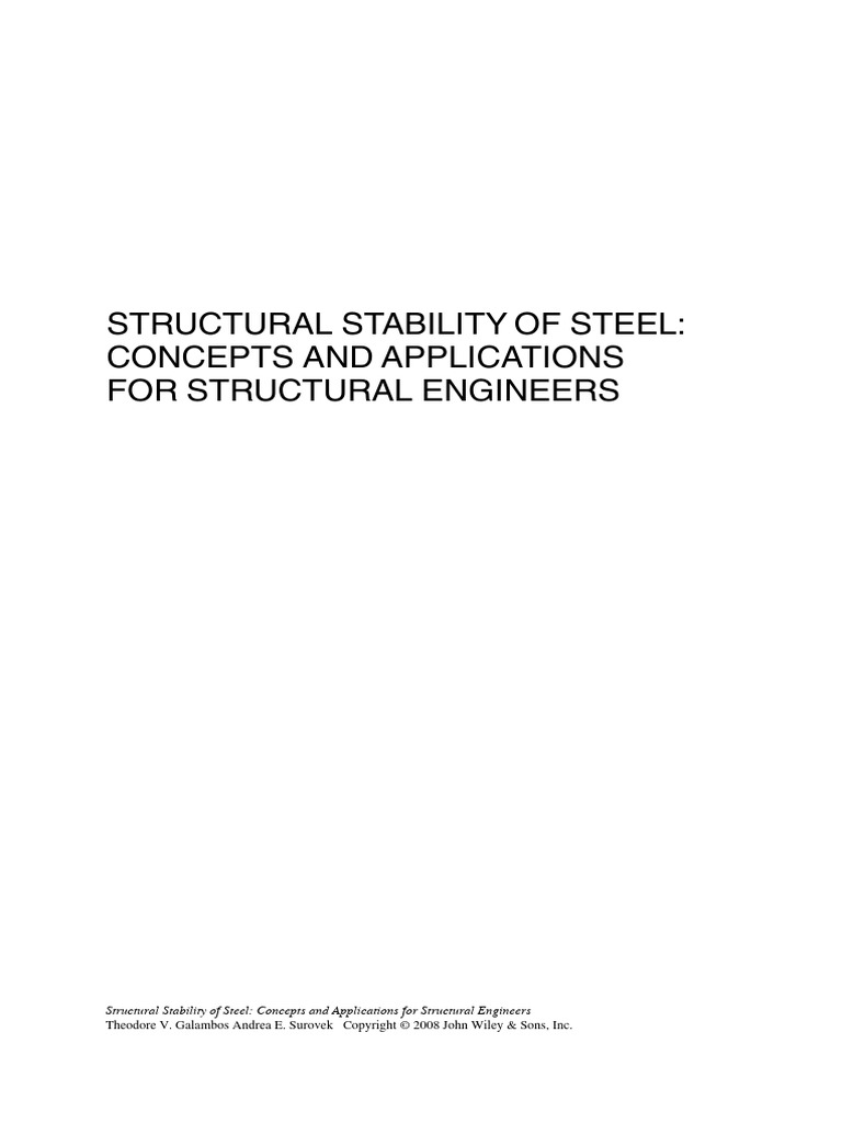 Structural Stability of Steel Concepts A | PDF | Buckling | Elasticity ...