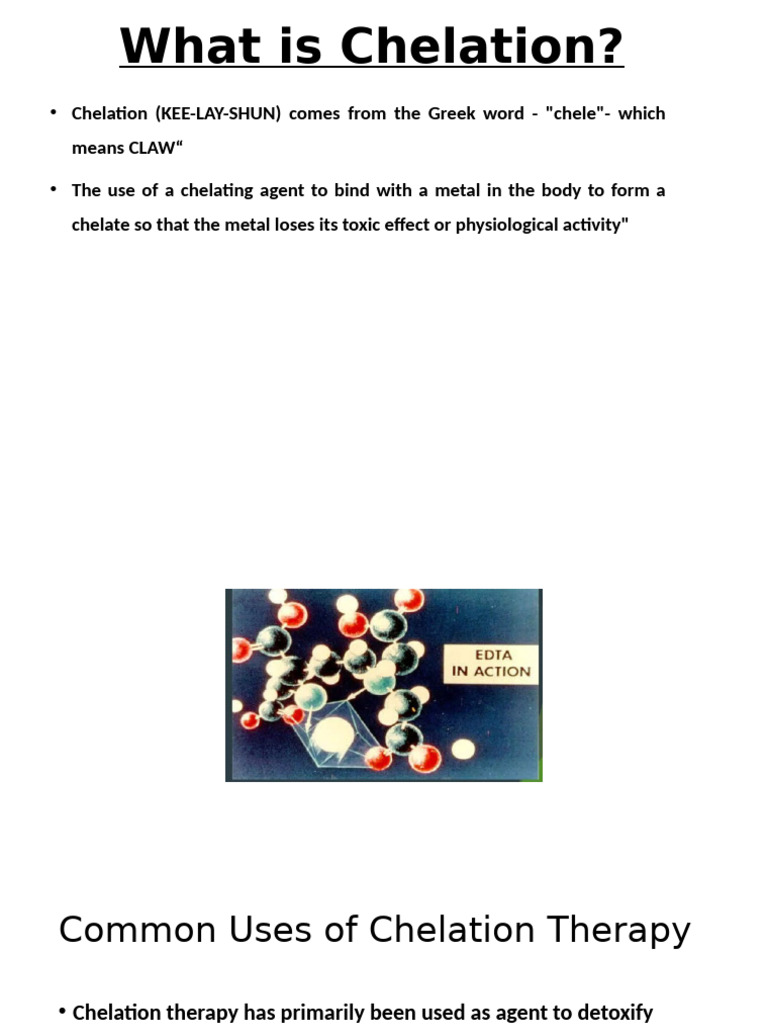 Chelation Therapy | PDF | Chelation | Ethylenediaminetetraacetic Acid