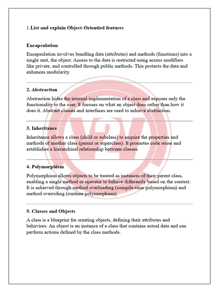 JAVA Unit 1.Model questions | PDF | Method (Computer Programming ...