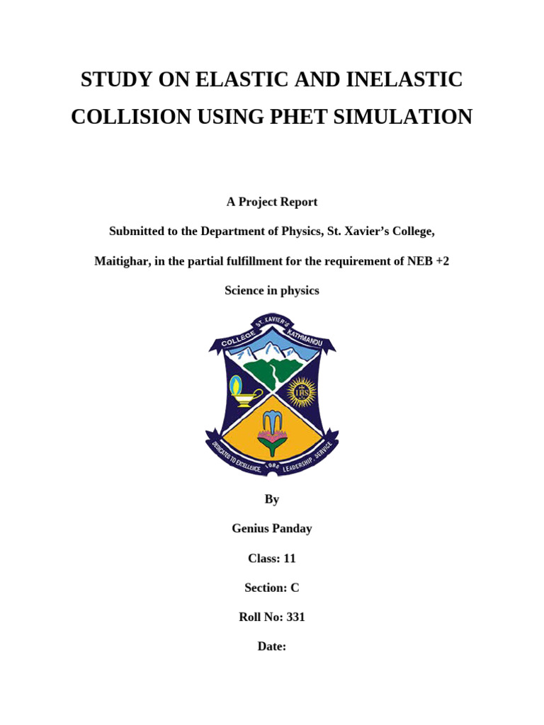 Study on Elastic and Inelastic Collision Using Phet Simulation | PDF | Collision | Momentum