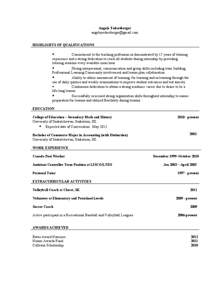 Sample One Page Resume Modern ONE PAGE Resume / CV Template For