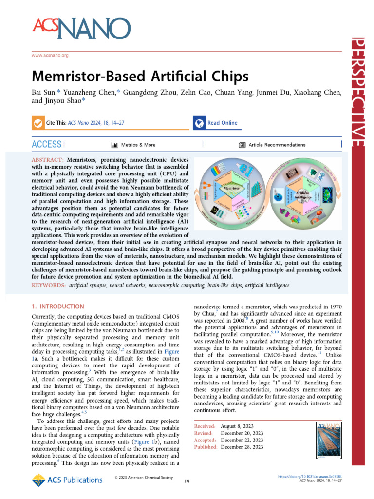 Memristor Chips for Brain-Like AI | PDF | Artificial Intelligence ...