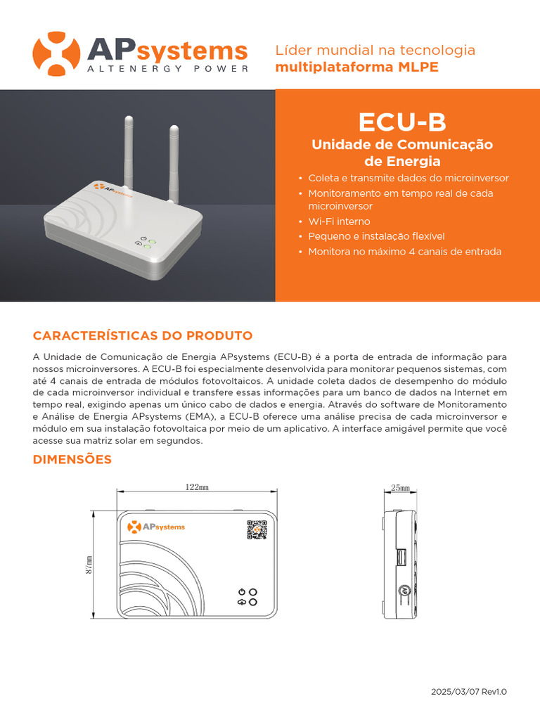 ECU-B Datasheet | PDF | Wi-Fi | Tecnologia da Informação e Comunicação