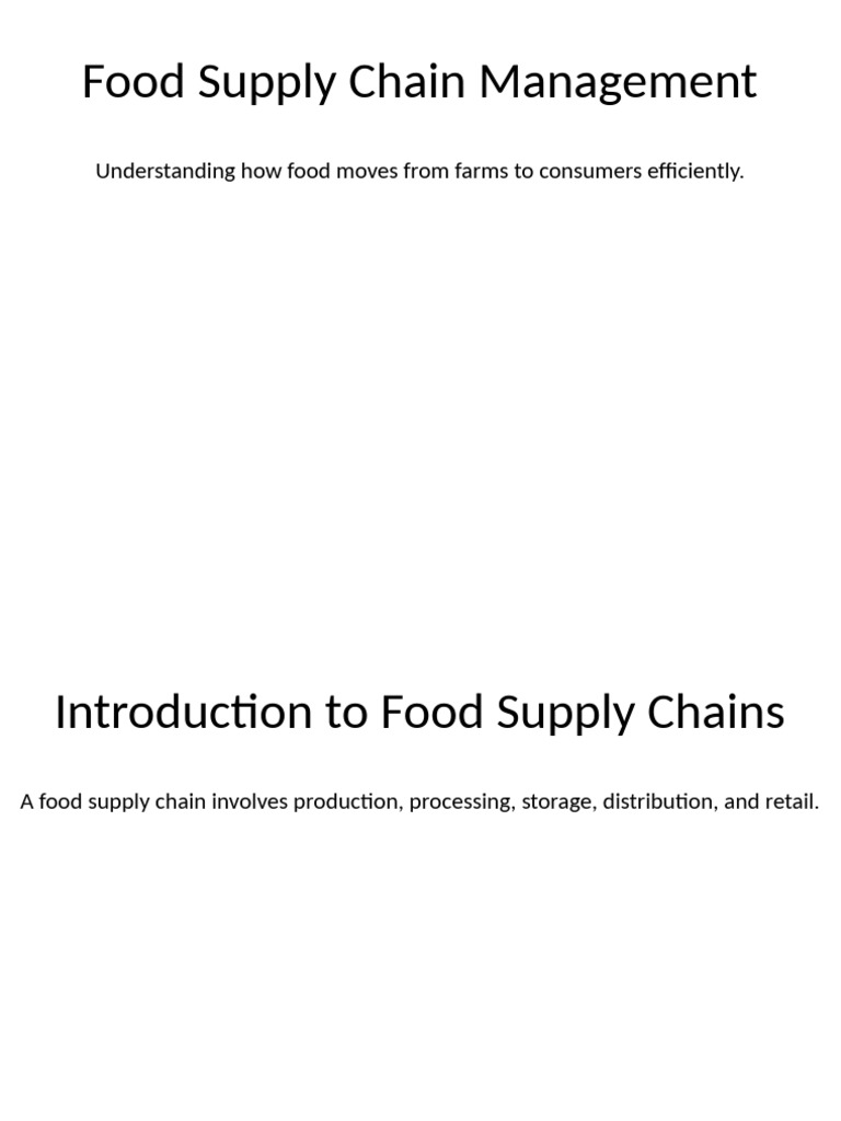 Optimizing Food Supply Chain Efficiency | PDF | Supply Chain | Logistics