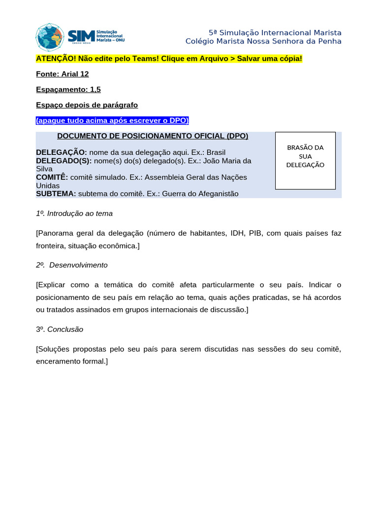 Modelo DPO (Não Edite) | PDF