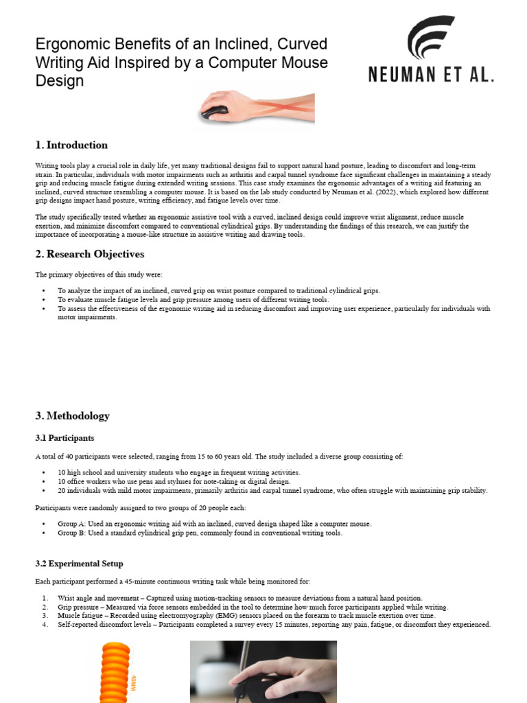 Ergonomic Writing Aid Benefits | PDF | Hand | Electromyography