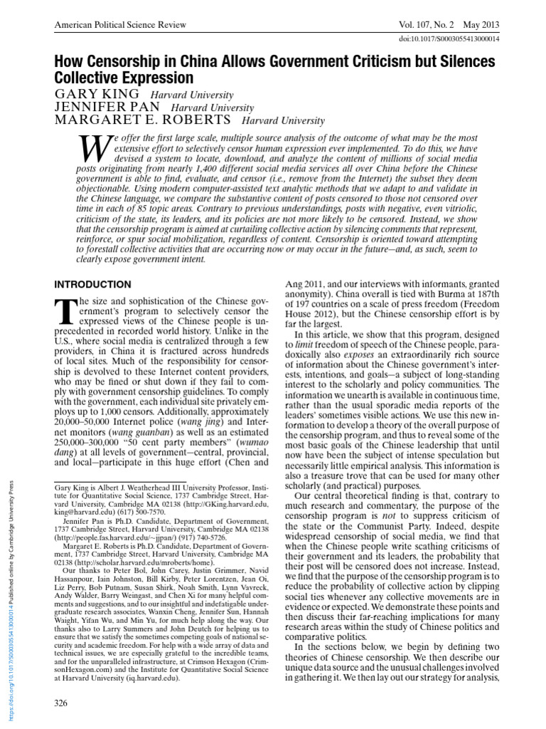 How Censorship in China Allows Government Criticism But Silences ...