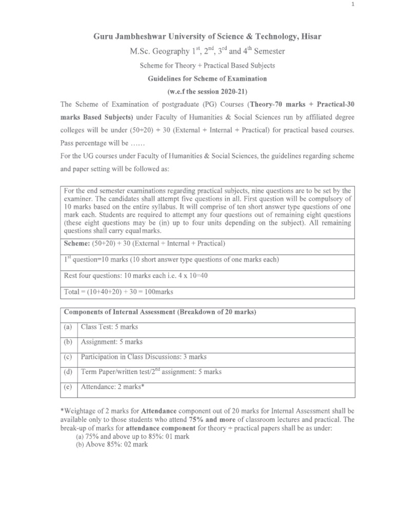 MSC Geo Syllabus | PDF