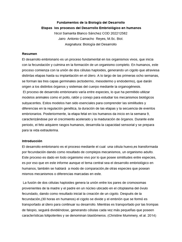 Fundamentos de la Biología del Desarrollo | PDF | Embrión | Feto