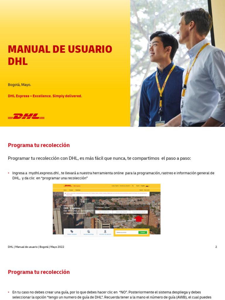 Guía para Programar Recolección DHL | PDF | Chat en linea | Informática