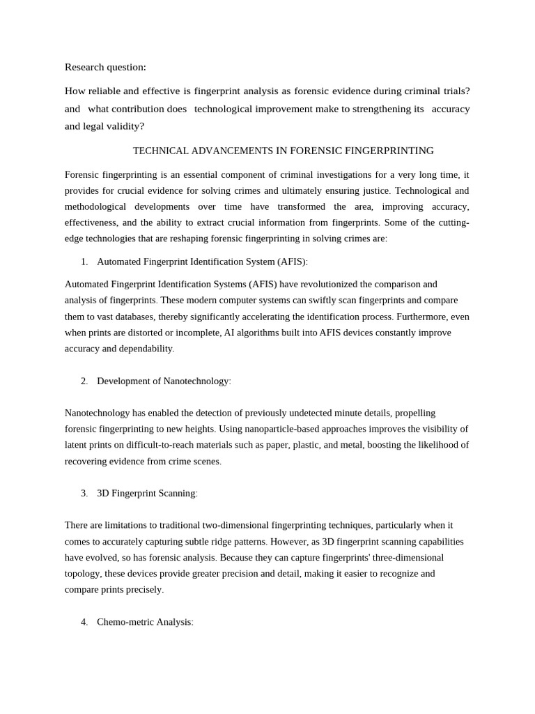 Forensic Draft | PDF | Fingerprint | Forensic Science