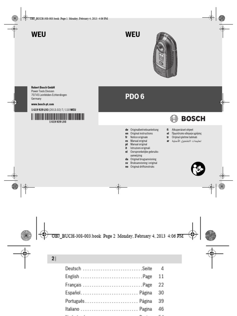 BOSCH Detector metales PDO 6 | PDF | Conductor electrico | Metrología