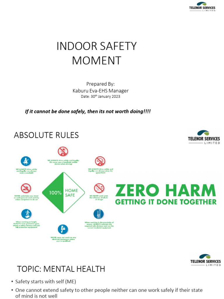 INDOOR WORKS SAFETY MOMENT - Indoor | PDF