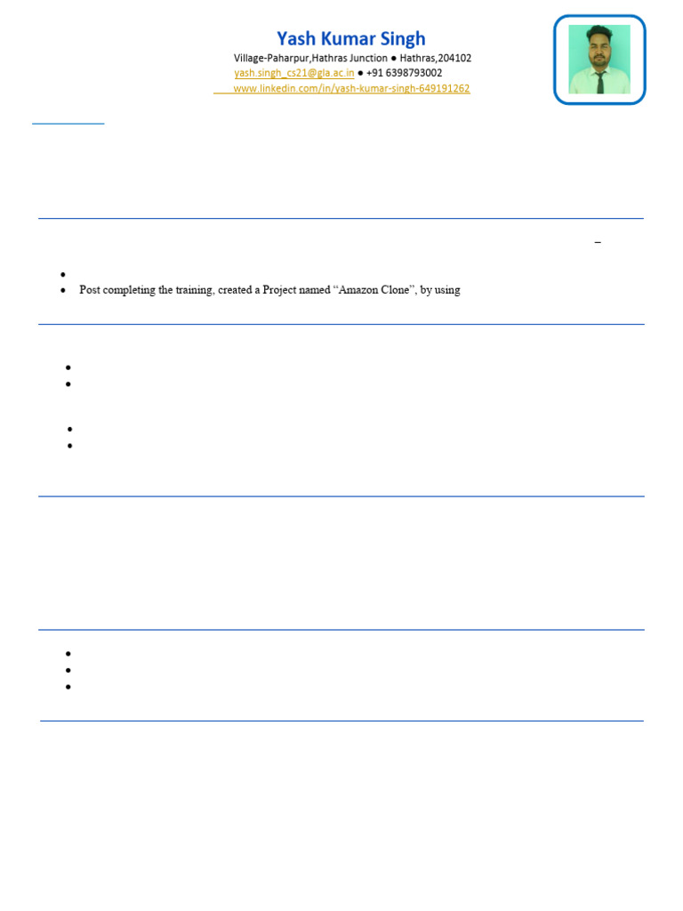 Yash Kumar Singh Glau - Yash Singh | PDF